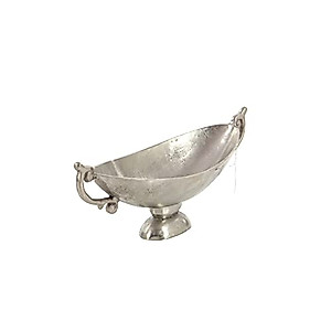 Deco 79 Aluminum Decorative Bowl with Handles, 22" x 8" x 9", Silver