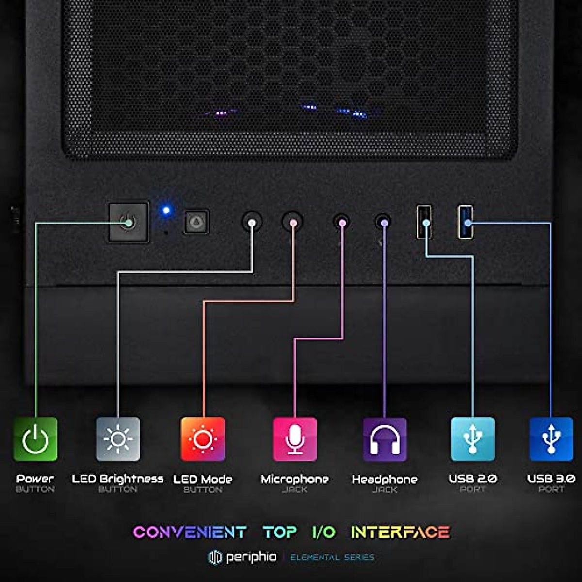 Periphio Terra Prebuilt Gaming PC - AMD Radeon Vega 8 Graphics | Ryzen 7 5700G (4.6GHz Turbo) | 1TB M.2 NVMe SSD | 16GB DDR4 RAM | Windows 10 Gaming Desktop Computer | WiFi + BT