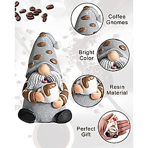 iStatue Coffee Gnomes - Set of 2 Resin 4-inch Swedish Collectible Figurines Couple and Coffee Bar Accessories for Counter Valentine Decor (Coffee Gnomes)