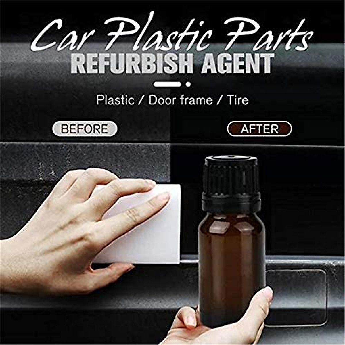 Car Plastic Parts Refurbish Agent 10ml - Coating Paste Maintenance Car Cleaner, Automotive Interior Plastic Part Retreading, Multi-Functional Restore for Car (3Pcs)