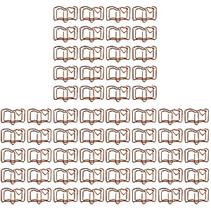 Paper Clips Bookmark 60pcs Metal Book Marks Book Shaped Paper Clip Journaling Paper Clips Paper Clamp Note Clips for Document Organizing Office Supplies