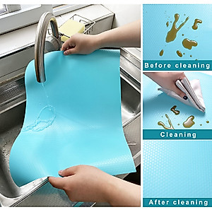 Rxemohesuoh Original Non-slip Drawer and Shelf Liner,Eco-friendly Materials,Non Adhesive,Powerful Grip,Soft cut,Durable and Reusable,17.5IN x 10FT Roll,For Drawers,Shelves,Cabinets,Tables,Kitchen,Blue