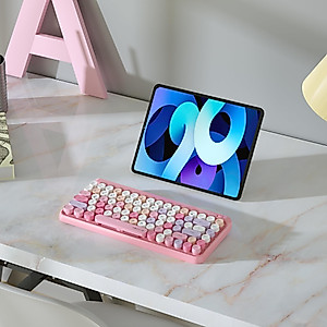 UBOTIE Colorful Wireless Bluetooth Mini Keyboard for PC & Phone