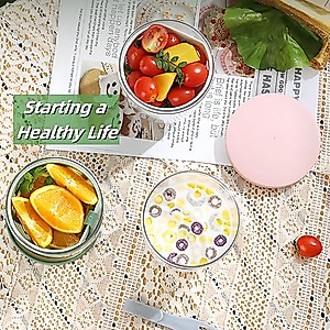 Koweea Fruit Containers for Fridge 20 oz Fruit Salad Storage Cup With lids and Fork Container with Strainer, Leakproof & Portable, Keep Fruit Fresh