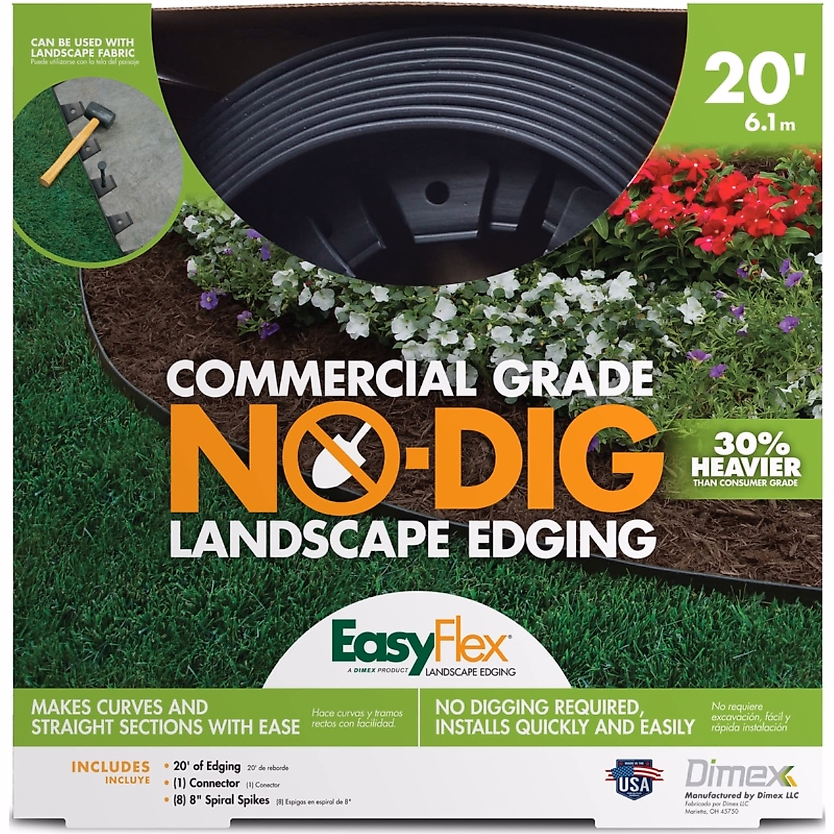 Dimex 3100-20b-6 Easyflex No-dig Landscape Edging, 20' L