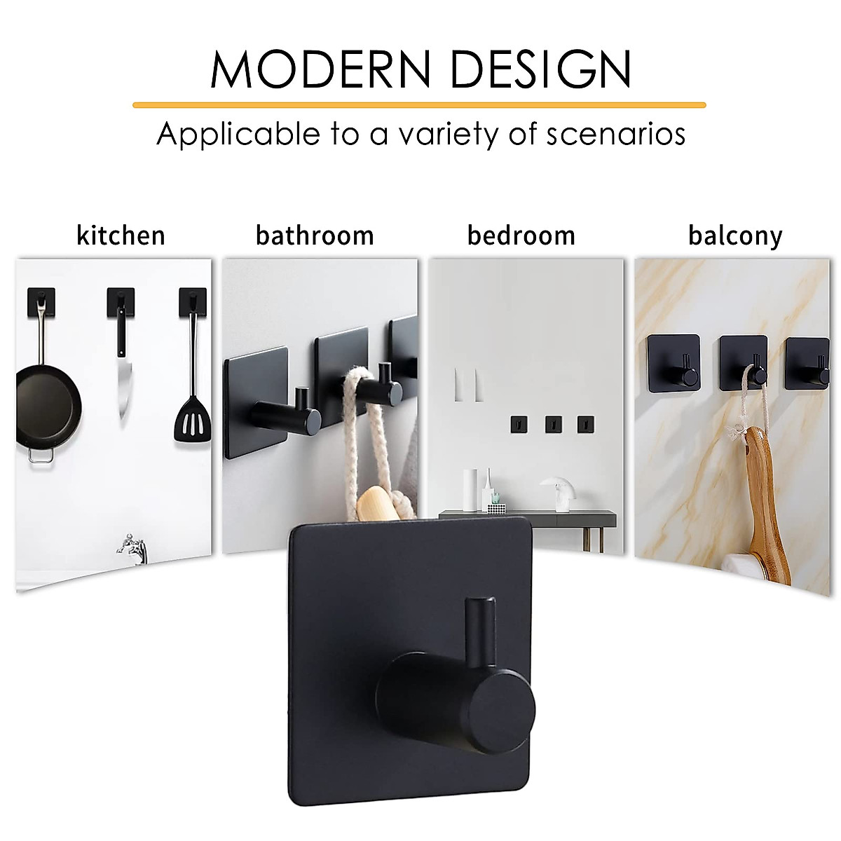 Space Aluminum Waterproof Hook Bathrobe Heavy Towel Hook Coat Bathrobe Bathroom Kitchen Living Room, Silver