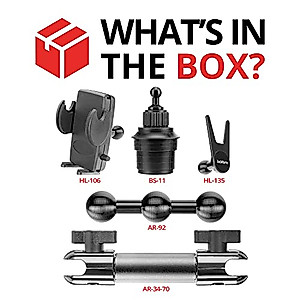 Tackform Cup Holder Plow Controller & Phone Mount Combo | 6" Metal Arm | Compatible with Western Plow, Fisher, SnowEx, Blizzard