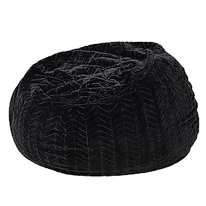 Christopher Knight Home Heavy Metal Inc Meridian Bean Bag Plush Faux Fur Chair | Comfortable and Fun Beanbag for The Whole Family| Non-Spill Memory Foam Filling (Black), Small