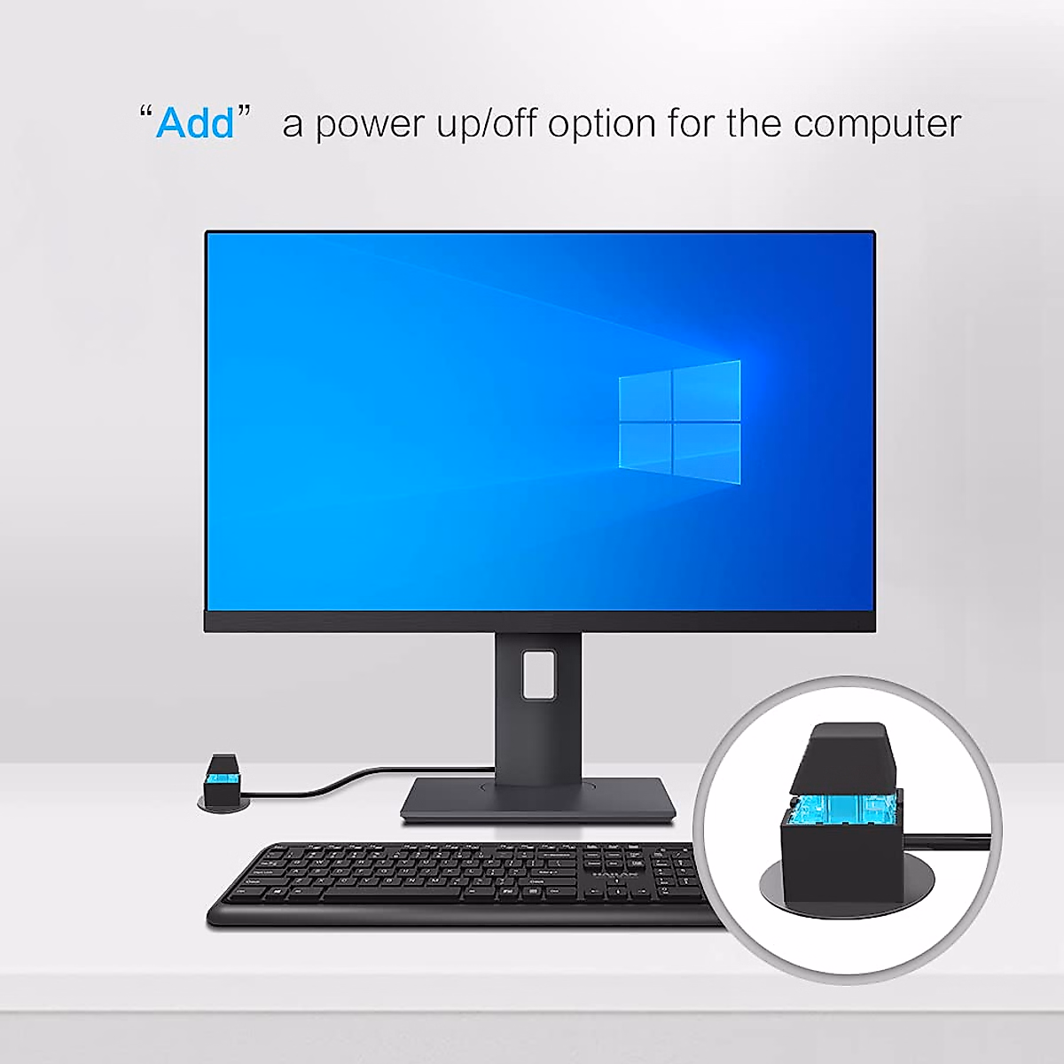 DKE Desktop Computer Power Switch Power Supply Control Adapter Cable 2M External PC Power Button ATX Desktop Computer Case Motherboard Switch On Off Power SW Cables, Black