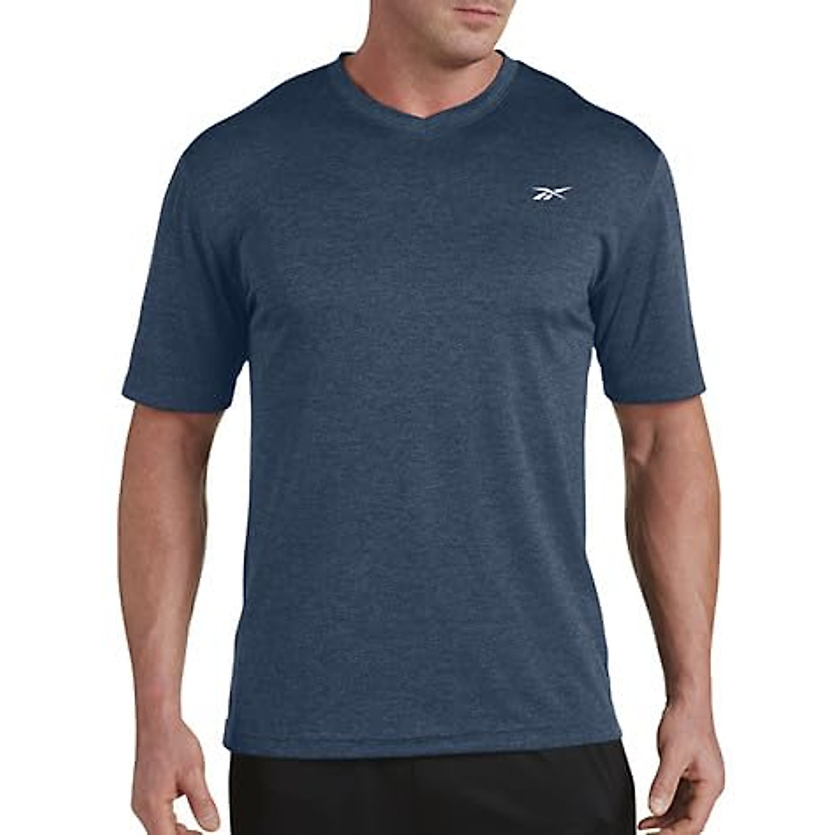 Reebok Performance Mesh V-Neck T-Shirt Navy Heather 3XL