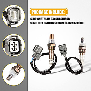 RANSOTO 2 pcs Upstream & Downstream O2 Oxygen Sensor Air Fuel Ratio Compatible with 2002 2003 2004 Honda CR-V CRV EX LX 2.4L Replaces 234-9005 234-4125 15575 13706