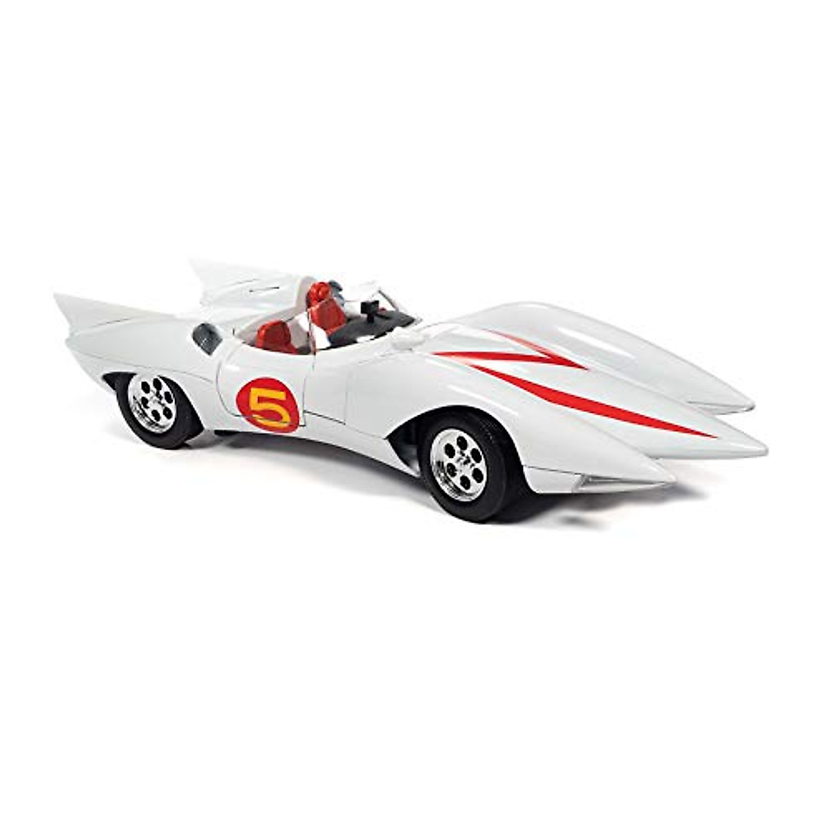Auto World Speed Racer Mach 5 with Chim Chim and Speed Racer Figures. , Speed Racer AWSS124-1/18 Scale Diecast Model Toy Car
