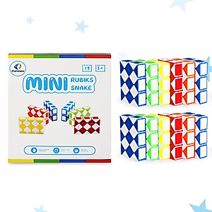 Ganowo Fidget Snake Cube Mini Twist Puzzle(12PACK) -Party Favors, Goody Bag Filler,Carnival Prizes,Classroom Rewards,School,Birthday Gift-Easter Egg Fillers for Kid Brain Teasers Speed Cube