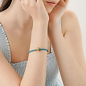 CHOW SANG SANG 999 24K Solid Gold Luckenbooth Mini Charm Bracelet for Women 92441C (Gold, 17 CM)