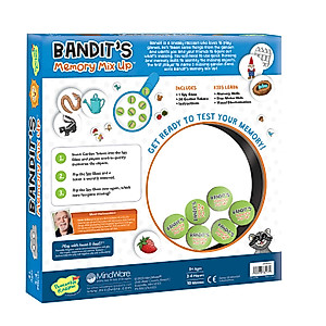 Peaceable Kingdom Bandit’s Memory Mix-Up - Memory Game for Kids - Great for Single Players, Big & Small Groups - Ages 3 & up