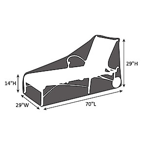 SORARA Chaise Lounge Cover Weatherproof Outdoor Porch Patio Furniture Cover, Water Resistant, 70''L x 29''W x 29''H