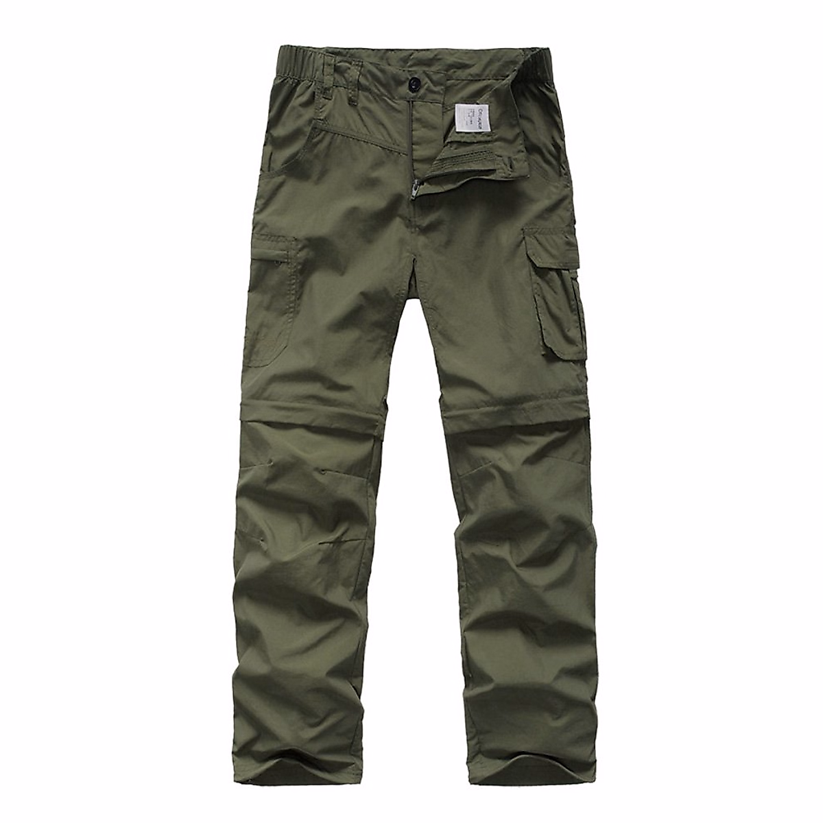 linlon Kids' Cargo Pants, Boy's Casual Outdoor Quick Dry Waterproof Hiking Climbing Convertible Trousers #9016-Army Green-XS