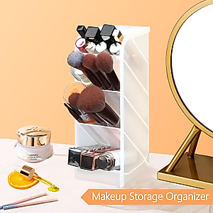 FYY Office Desk Organizers,Pen Holder,Pen Organizer Storage-2Pcs Desk Caddy Organizer with 4 Compartments for Office, School, Home-L-Clear