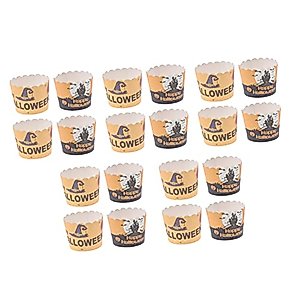 DOITOOL 100pcs Halloween Muffin Cups Mini Cakes Thickening Mousse Mini Cake Boxes Halloween Cupcake Decor Paper Cupcake Wrappers Halloween Cupcake Wrapper Cake Packing Cup Baking Cups Hard