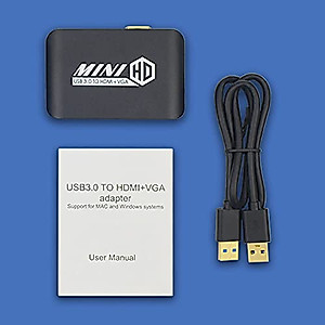 Household Compact 1080P USB3.0 to MI-compatible+VGA Adapter Video Converter for Laptop Computer Smart Home Devices