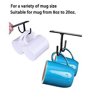 YQBOOM Mug Rack Under Cabinet 12 Hooks Coffee Mug Hooks Simple Coffee Mug Organizer Cup Hanger for Bar Kitchen Utensils Display