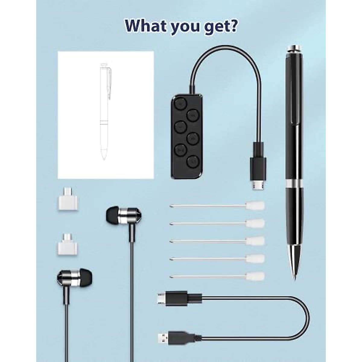 64GB Digital Voice Recorder - 3072Kbps, XIXITPY Voice Activated Recorder with PCM Noise Reduction for Lectures Meetings Classes, Audio Recorder for Portable MP3 Playback