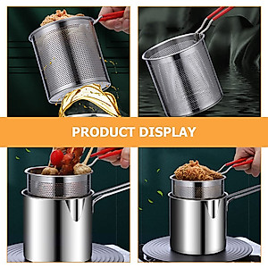 Stainless Steel Deep Frying Pot: Small Deep Fryer Japanese Tempura Fish Fry Pan with Basket Deep Fryer Pot Perfect For Frying Fish Shrimp