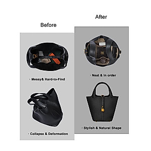 ZTUJO Picotin 18 Organizer Hermes, Picotin bag insert, Luxury Purse Organizer Insert Silky Smooth Fits picotin 18 Bags (Beige)