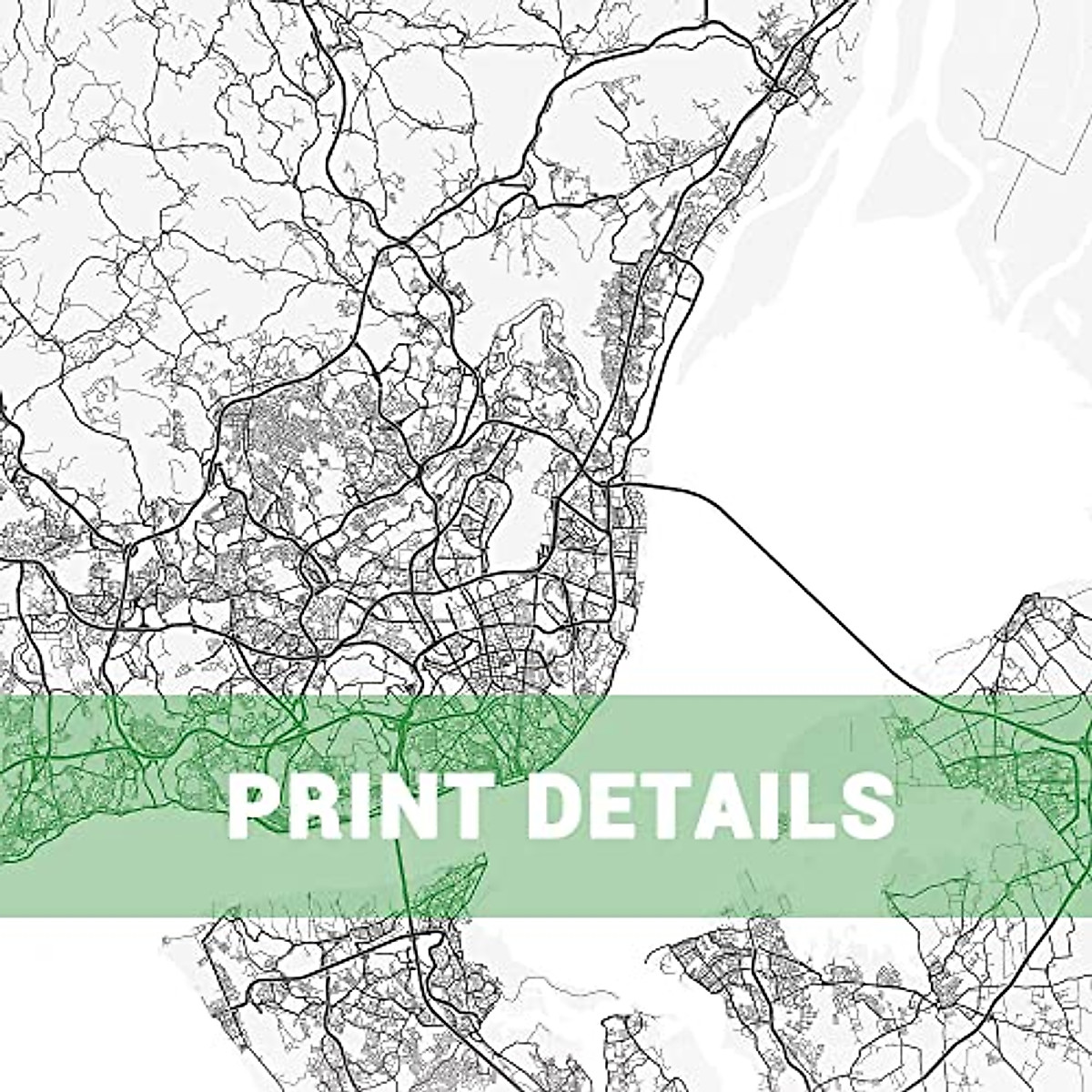 Dear Mapper Lisbon Portugal View Abstract Road Modern Map Art Minimalist Painting Black and White Canvas Line Art Print Poster Art Print Poster Home Decor (Set of 3 Unframed) (16x24inch)