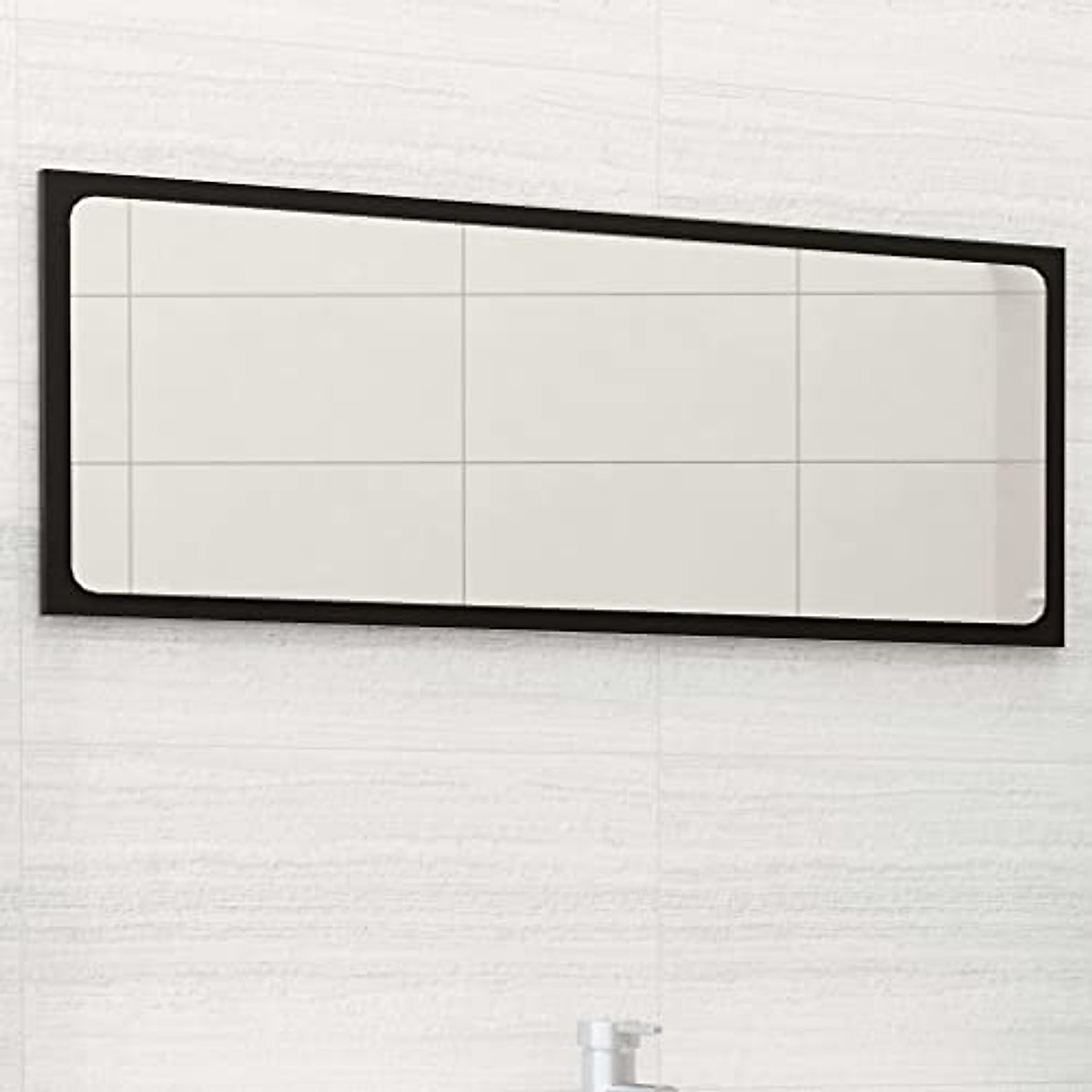 AJSEOYBS Bathroom Mirror,Medicine Cabinet with Lights,Medicine Cabinet with Lights Suitable for Bathrooms, Bedrooms, Over The Toilet Black 35.4"X0.6"X14.6" Engineered Wood
