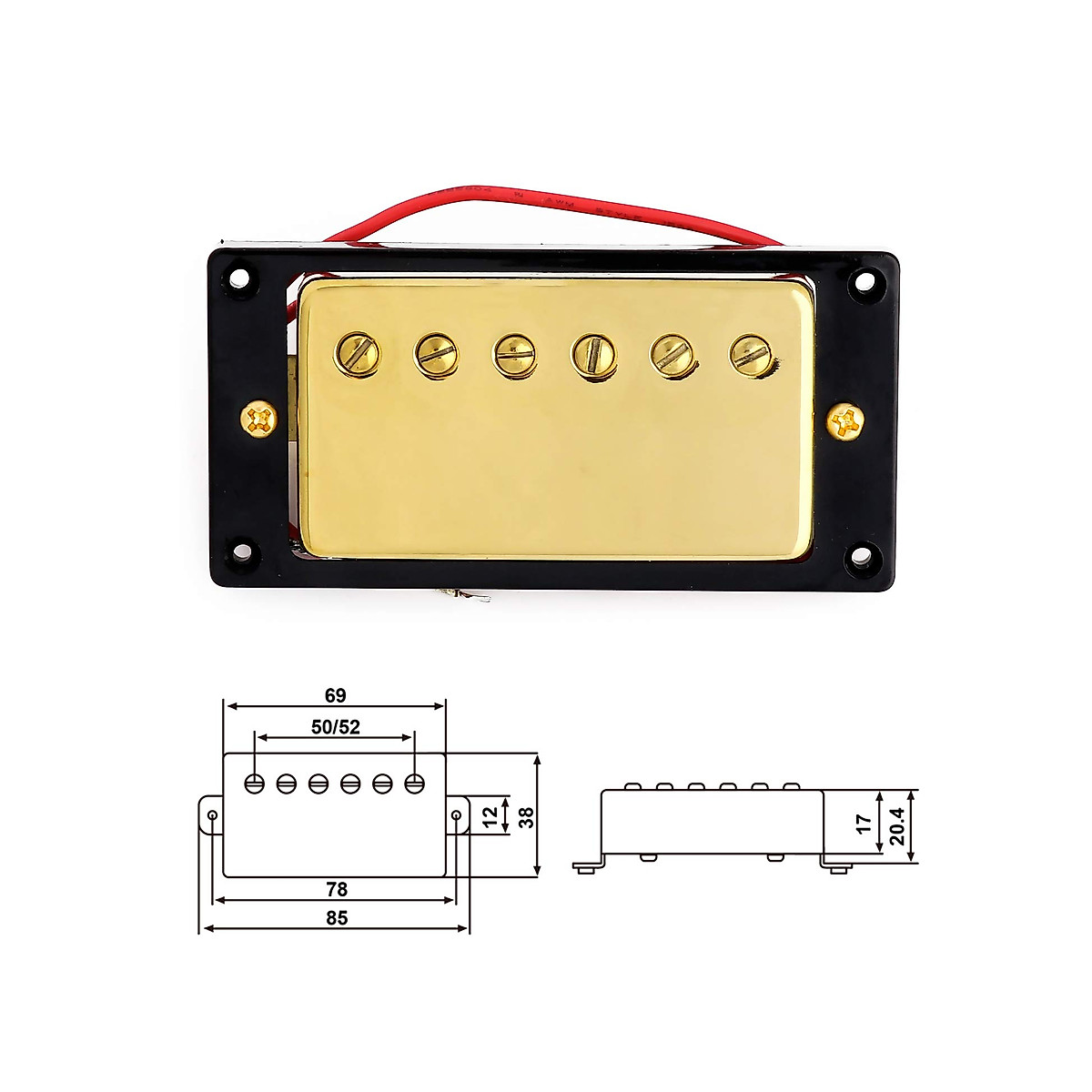 Metallor Humbucker Double Coil Pickups Neck and Bridge Pickup Compatible with LP Style Electric Guitar Parts Replacement Gold.