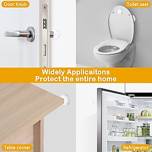 6 PCS Door Stopper Wall Protector Clear, Soft Rubber Door Knob Wall Shield, Reusable Door Handle Bumper Self Adhesive(Round)