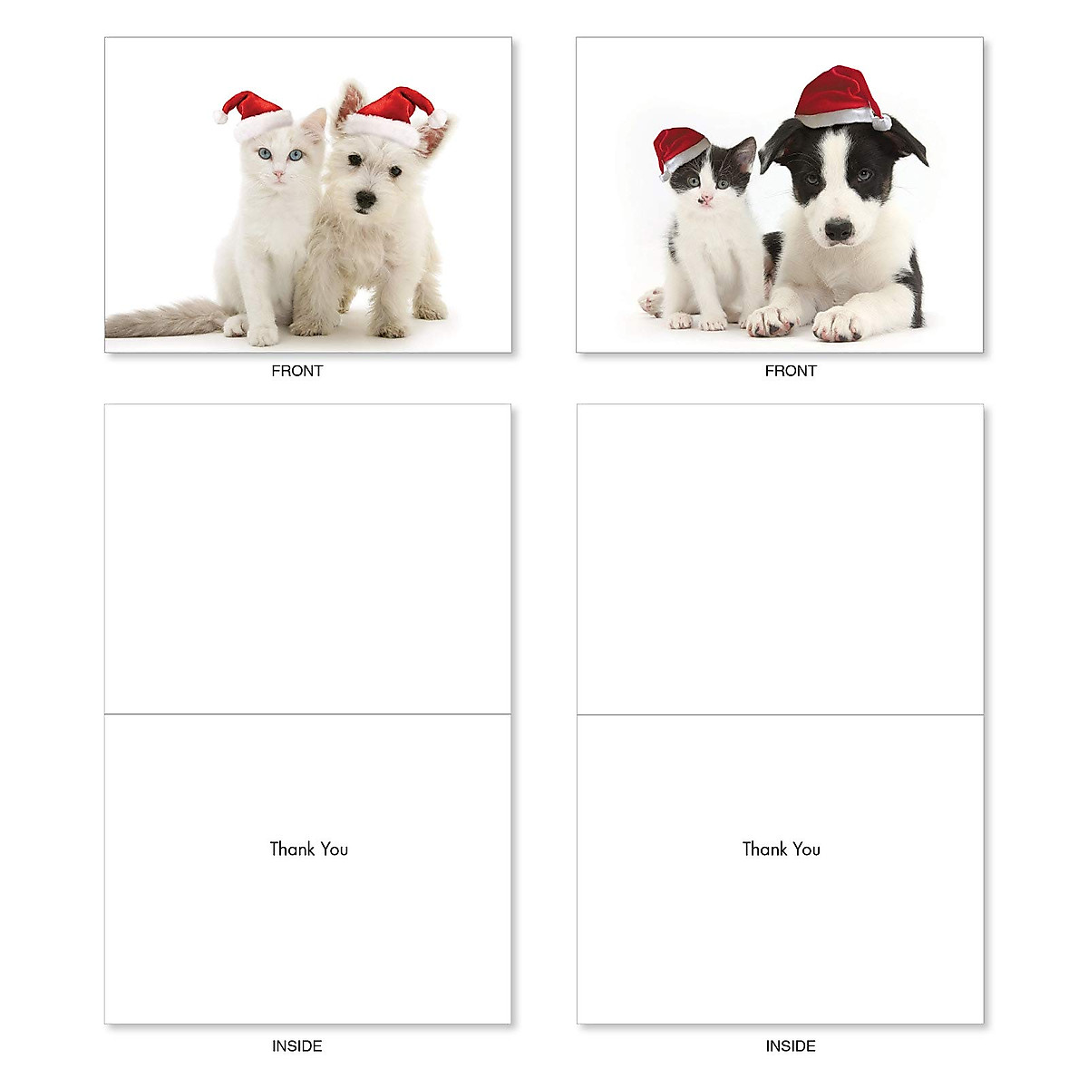 The Best Card Company - 20 Christmas Thank You Cards Boxed (10 Designs, 2 Each) - Assorted Gratitude Cards (4 x 5.12 Inch) - Christmas Copy Cats AM6596XTG-B2x10