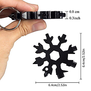 3 Pack Snowflake 18-in-1 Multi Tool, Stainless Steel Snowflake Bottle Opener/Flat Phillips Screwdriver Kit/Wrench, Durable and Portable to Take
