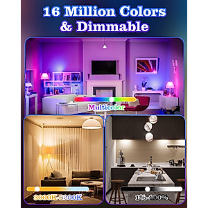 Avatar Controls 6 Pack GU10 WiFi Smart Bulbs, Alexa PAR16 LED Recessed Track Light Bulb 5W Color Changing Music Sync Timer Group Control 100°Beam Angle for Kitchen, Garages, Living Room, Bedroom