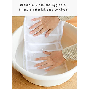 2PCS wardrobe clothes storage box, upgraded version (+large) (+thick) 15.7*11.8*7.8 inches, the compartment design can be folded to store clothes, washable and foldable mesh to separate clothes. (2)