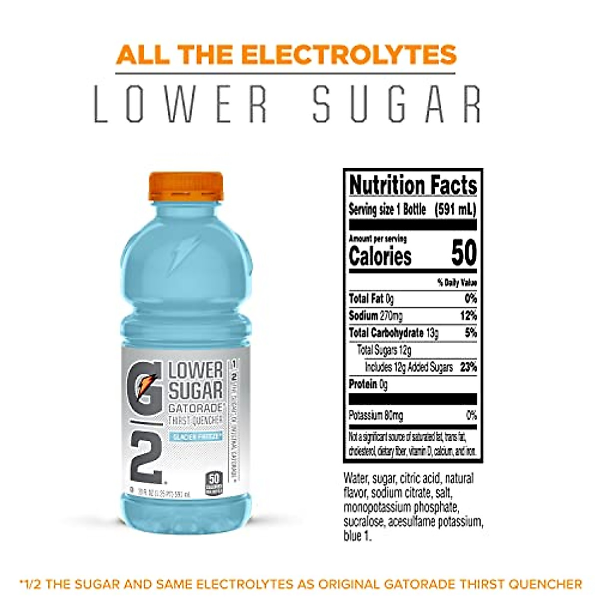 Gatorade G2 Thirst Quencher, Glacier Freeze, 20 fl oz Bottles (8 Count)