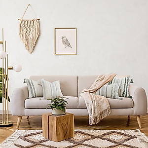 decorUhome Decorative Boho Throw Pillow Covers 12x20, Lumbar Accent Neutral Tufted Pillow Covers for Couch Bed Sofa, Textured Striped Woven Pillow Covers, Grey and Cream White, Pack of 1