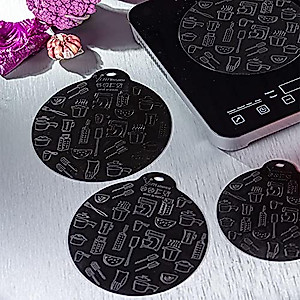 VEM Induction Cooktop Mat - Silicone Scratch Protector - for Magnetic Stoven - Non Slip Pads to Prevent Pots from Sliding During Cooking (7.48 inches) Black