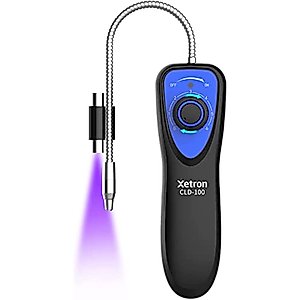 Xetron HVAC Refrigerant Leak Detector with UV LED,Automotive AC [R134A R410A R22 R1234YF] Freon Sniff Halogen Gas Leak Detector, 6 Adjustable Sensitivity, CFCs HCFCs HFCs HFOs CLD-100UV