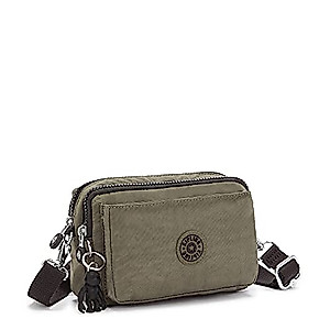 Kipling Women’s Abanu Crossbody Bag, Lightweight, Adjustable Nylon Waist Pack with Multi-Compartment Zip Pockets, Green Moss