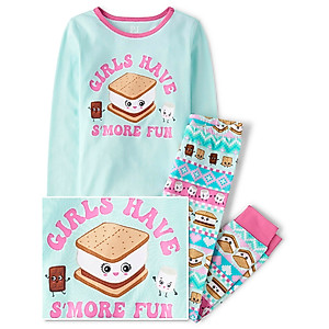 The Children's Place,Long Sleeve Top and Pants Snug Fit 100% Cotton 2 Piece Pajama Set,12