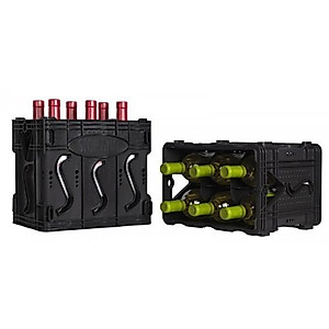 Storvino Nero 6 Bottle Wine Storage Container, Set of 3