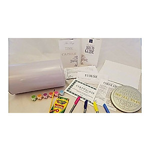 DIY Gifts - Time Capsule Keepsake Kit Storage Container Tin for Any Occasion Party Celebration - Message to The Future - Memory Decorative Craft- Personalize w/Your Photos Scrapbook Embellishments