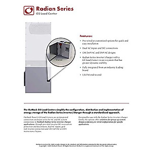 OutBack Power GSLC-PV-300VDC Prewired 300VDC GSLC for FM100 Charge Controllers with Two 175 Amp Inverter Disconnects, 120/240 VAC Inverter Bypass