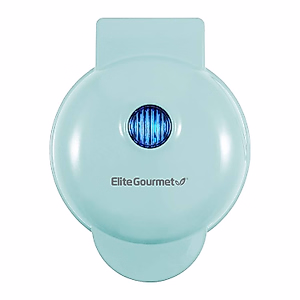 Elite Gourmet EWM015M# Electric Nonstick 4.5-inch Mini Waffle Maker, Belgian Waffles, Compact Design, Hash Browns, Keto, Snacks, Sandwich, Eggs, Easy to Clean, Mint