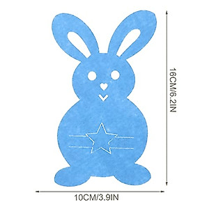ABOOFAN Easter Bunny Silverware Holders 8pcs Rabbit Shaped Cutlery Bag Flatware Pouch Knife Fork Spoon Sleeve Easter Table Decoration for Easter Wedding Birthday Spring Party