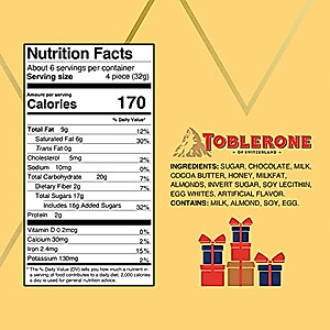 Toblerone Tiny Swiss Chocolate Gift Set, Dark Chocolate, Milk Chocolate Candy Bars with Honey & Almond Nougat, 7.05 oz (25 Pieces)