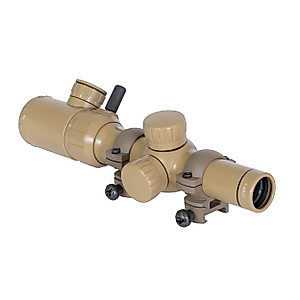 Monstrum 1-4x20 Rifle Scope | Flat Dark Earth | Monstrum Picatinny Scope Rings with Integrated Level Bubble | Bundle