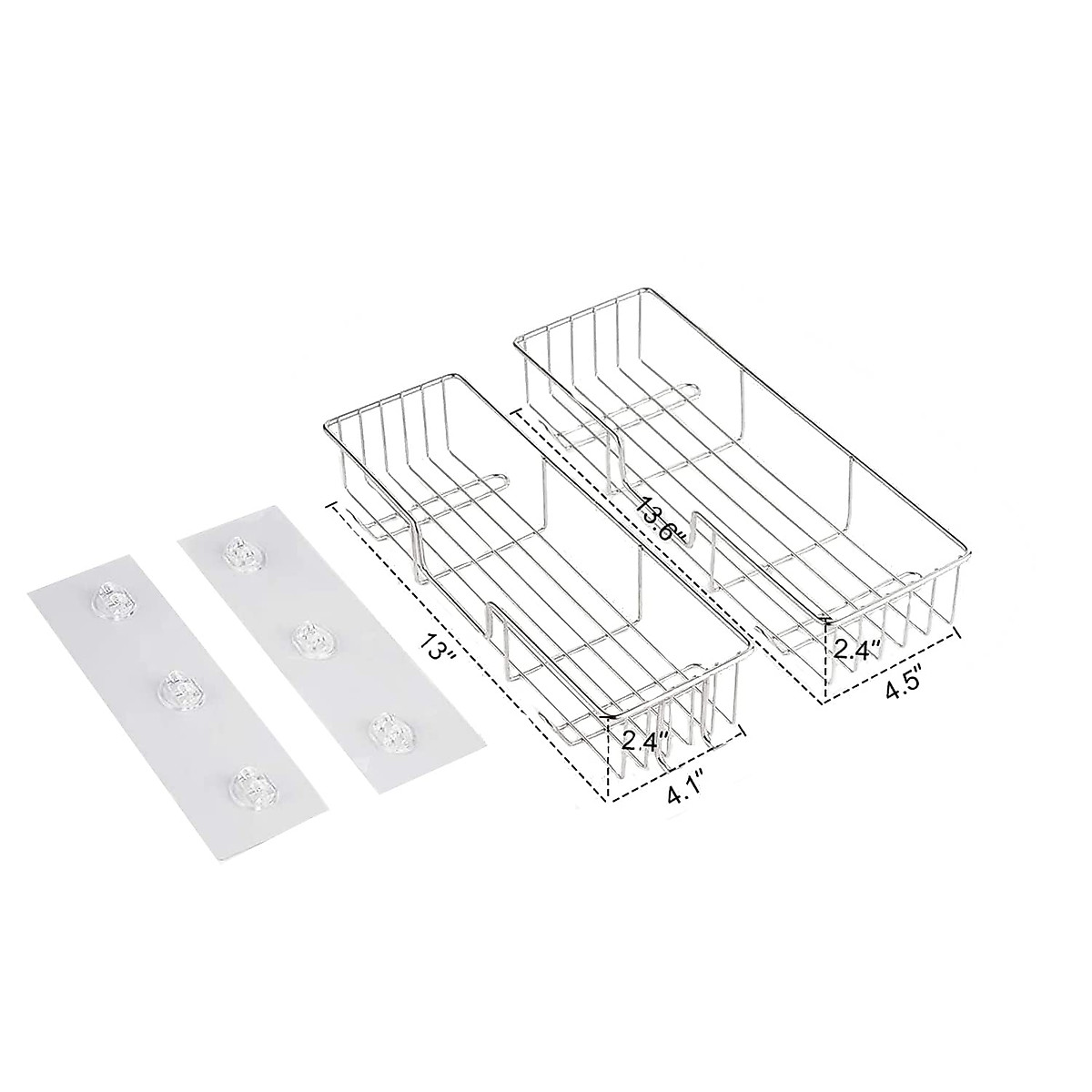 Eovuasclk Shower Shelf with Hooks,No Drilling Adhesive Shower Shelf for Bathroom Storage,Rustproof Shower Organizer